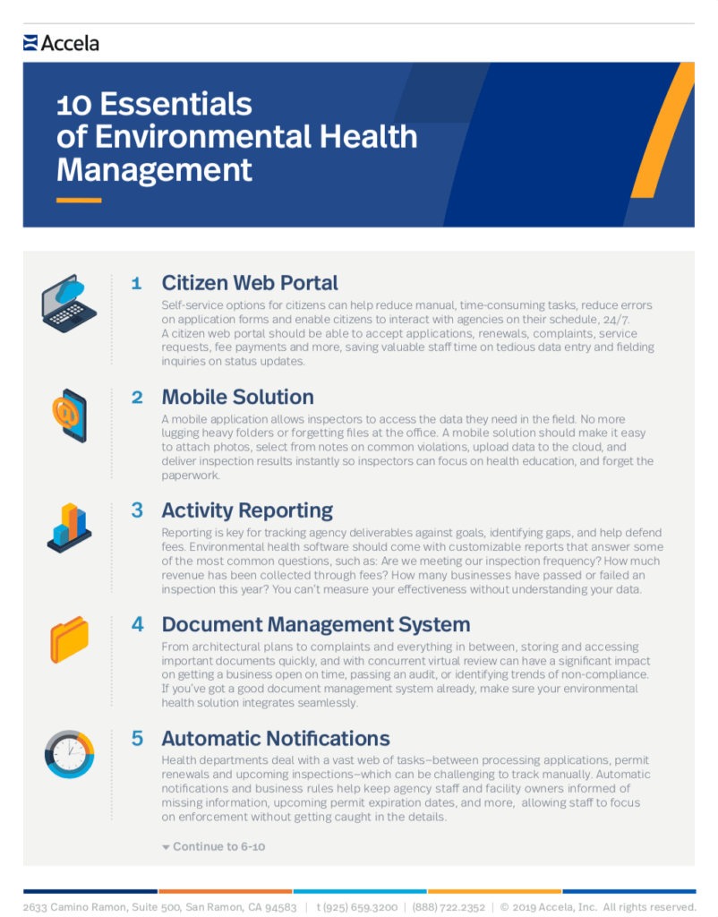 Top 10 Essentials of Environmental Health Management | Accela
