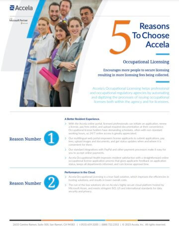 5 Reasons to Choose Accela Occupational Licensing